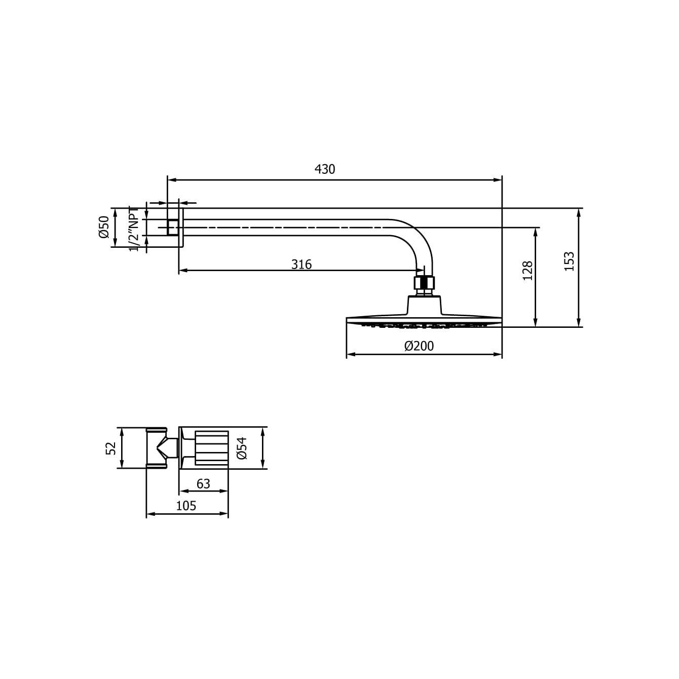 Llave de ducha con salida cromada Chaska Vainsa